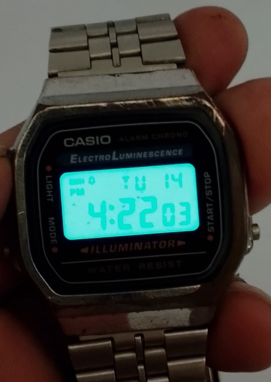 Casio A168 Module 1572 Alarm Chrono Quartz Vintage Watch