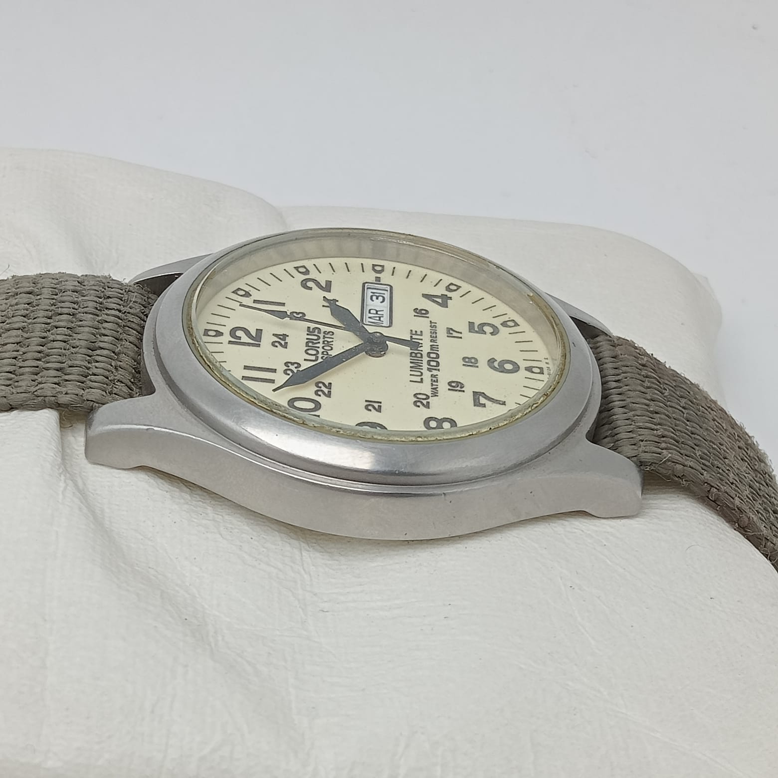 Seiko Lorus Sports Lumibrite Railway Time VX33-X068 Men’s Military Watch