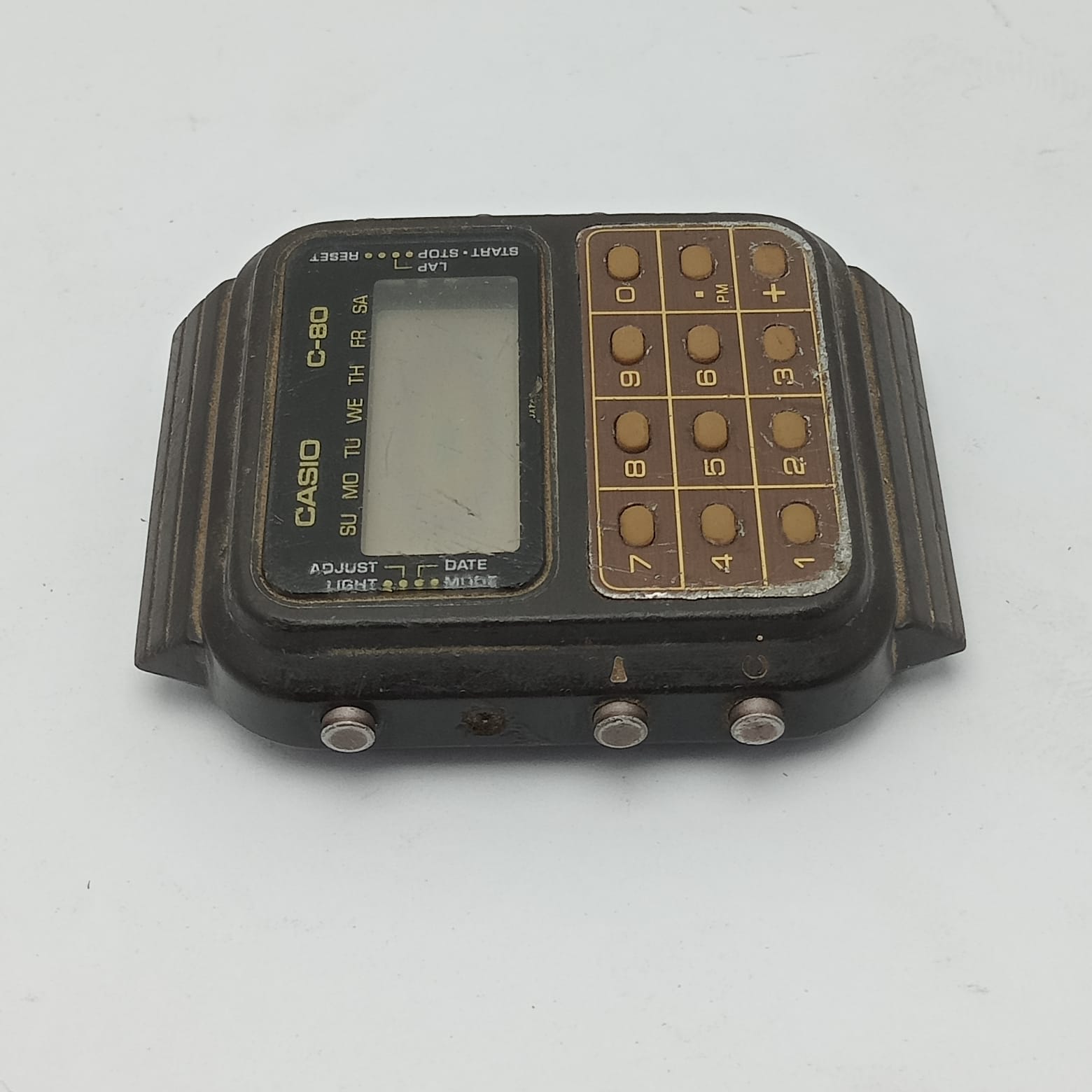 Casio Calculator 133 Quartz C-80 Digital Vintage Men's Watch For Parts ...