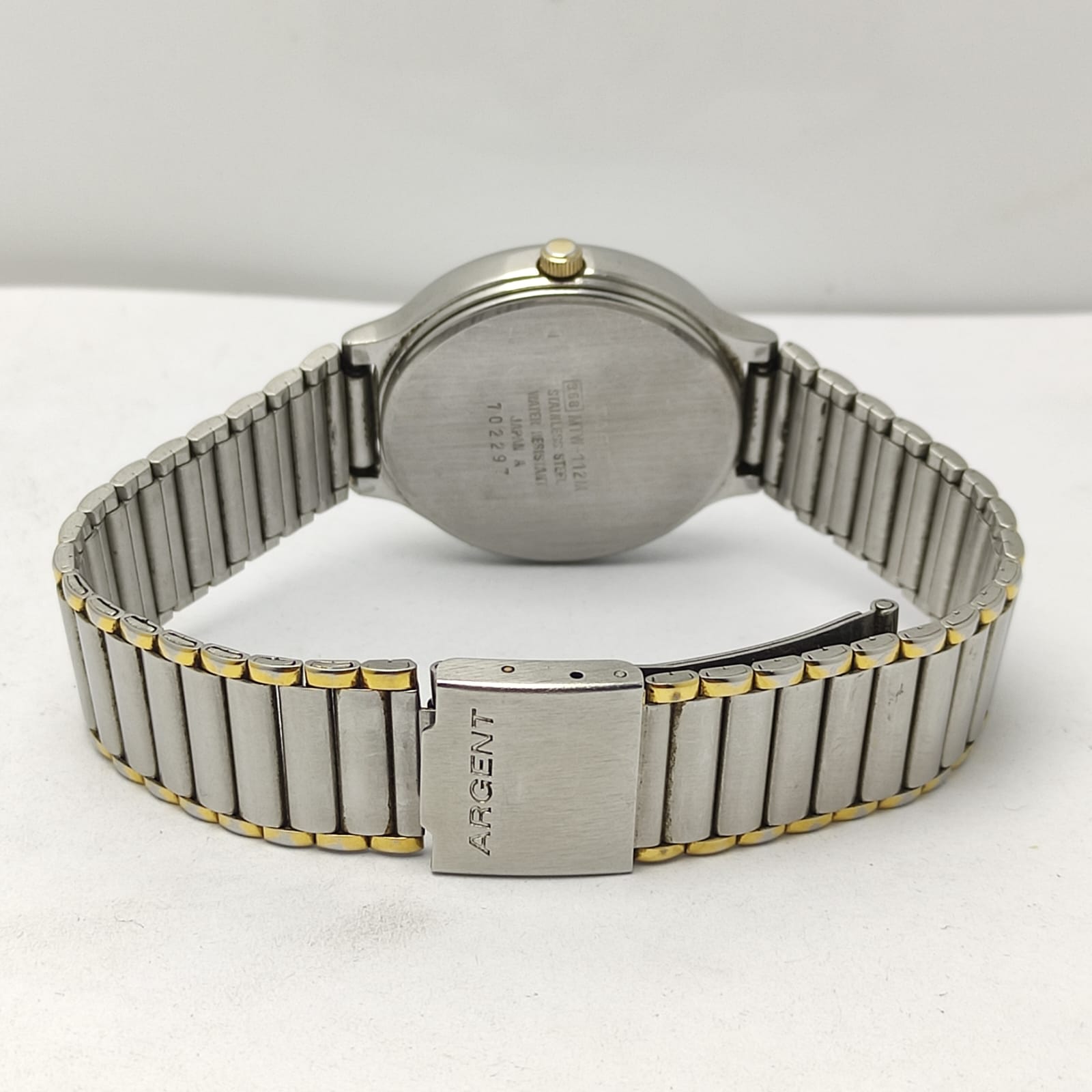 Casio Argent MTW-112M Two Tone 368 Moon Phase Vintage Watch ASN39HM4